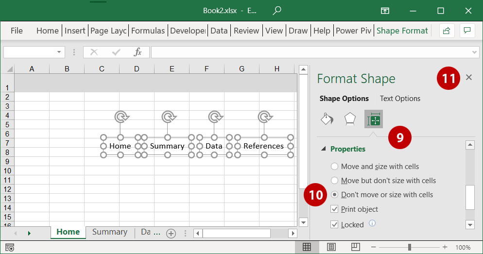 Creating a navigation bar in Excel – Quick tip