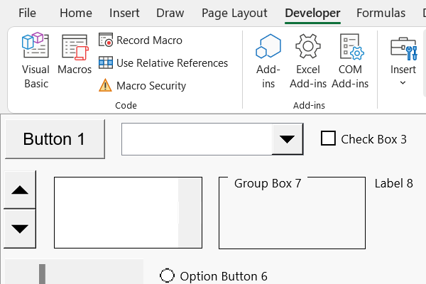 Developer Ribbon In Excel Quick Glance Excel Effects